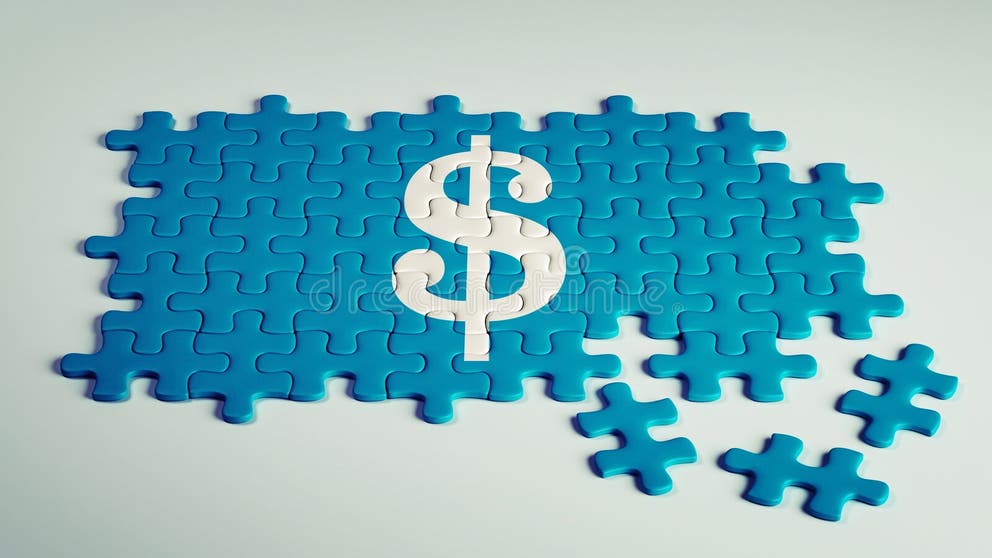 Dollar Sign Puzzle stock illustration. Illustration of dollar - 45220005