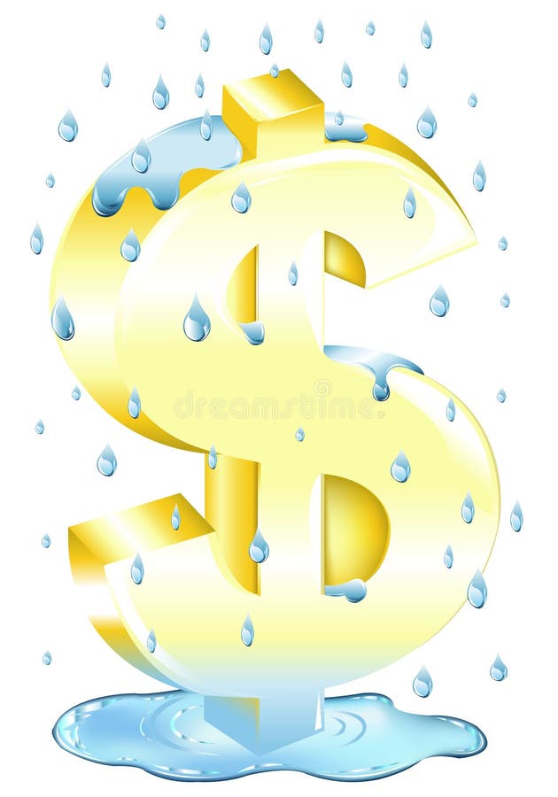 Dollar Sign in the Rain. Vector Stock Vector - Illustration of drawing ...