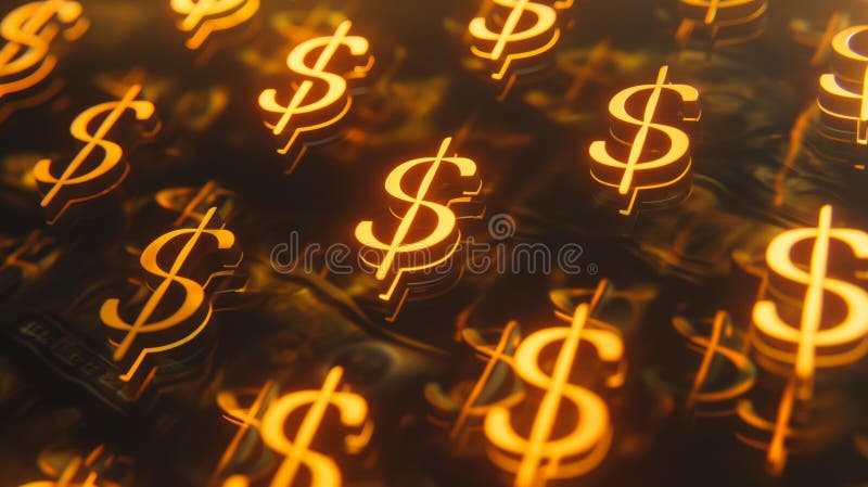 Dollar Sign Seamless Pattern, Poster with Smooth Lines. Stock ...