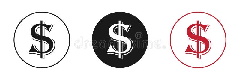 Dollar Sign. Set of Icons. Business Concept Stock Illustration ...