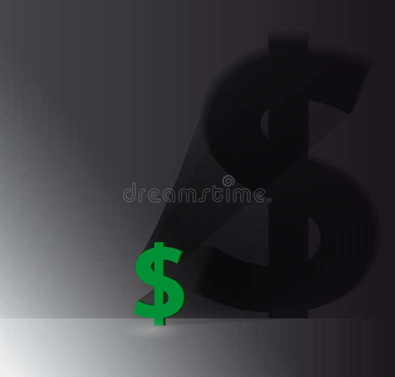 Dollar Sign with Shadow on the Wall Stock Vector - Illustration of ...
