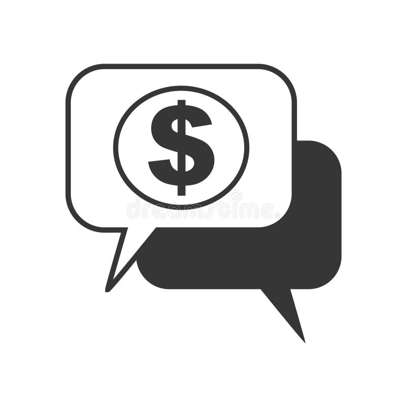 Dollar Sign in a Speech Bubble. Vector Illustration Decorative Design ...