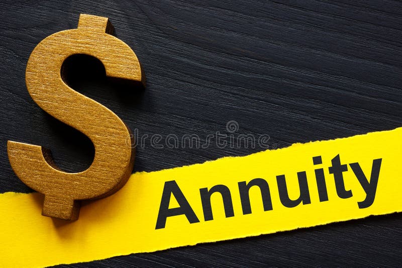 Dollar Sign and Strip of Paper with Inscription Annuity. Stock Photo ...
