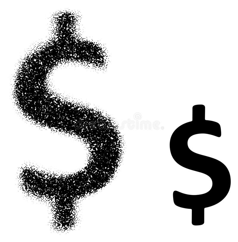 Dollar Sign Symbol in Dotted and Solid Design Vector Stock Illustration ...