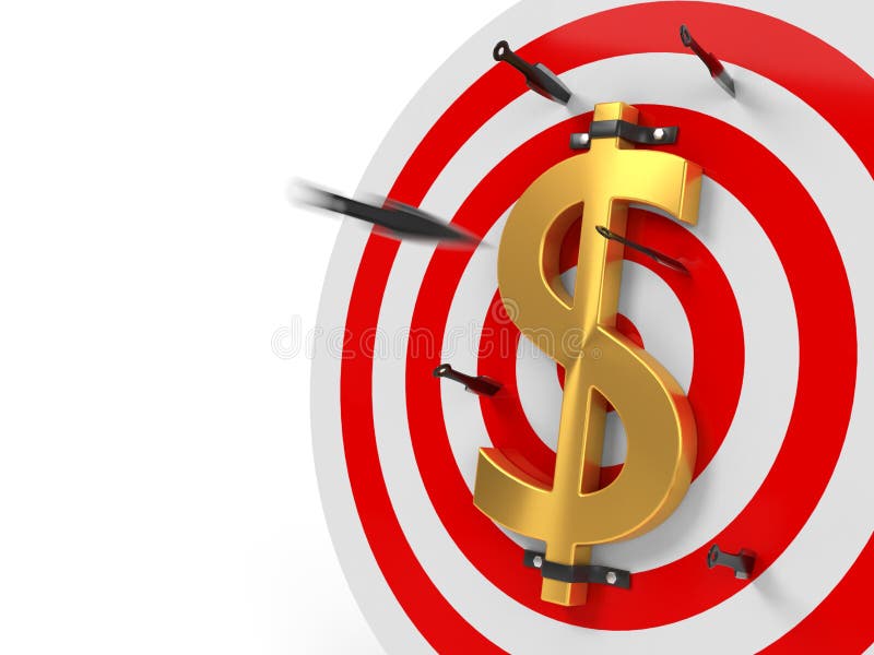 Dollar Sign on Target. Conceptual 3d Illustration. Stock Illustration ...
