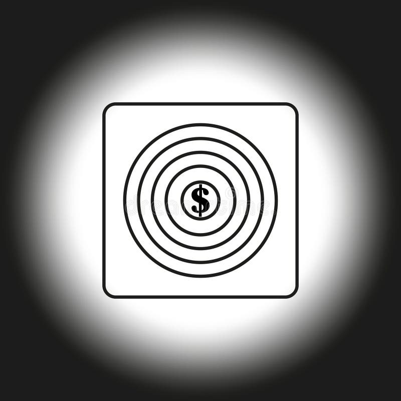 Dollar Sign Target. Money Symbol. Vector Illustration. Black Background ...