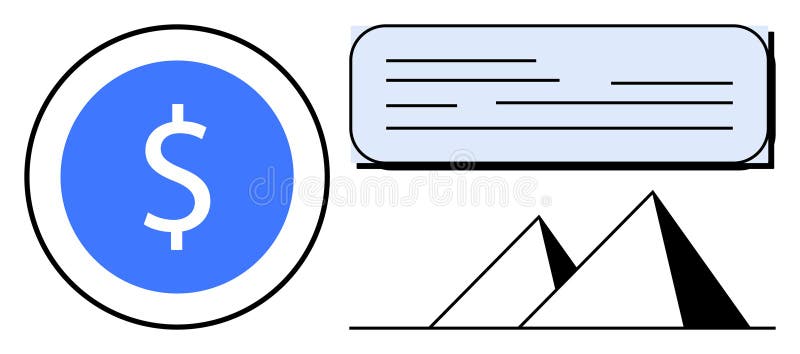 Dollar Sign, Text Box, and Pyramids Conveying Finance, Communication ...