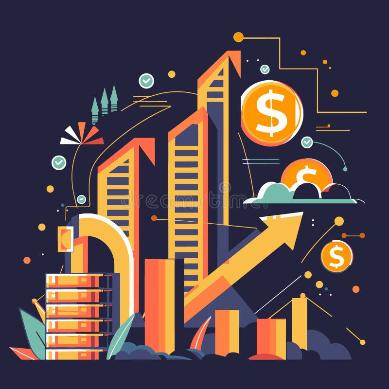 A Dollar Sign is on Top of a Graph that Shows a Line Going Up Stock ...