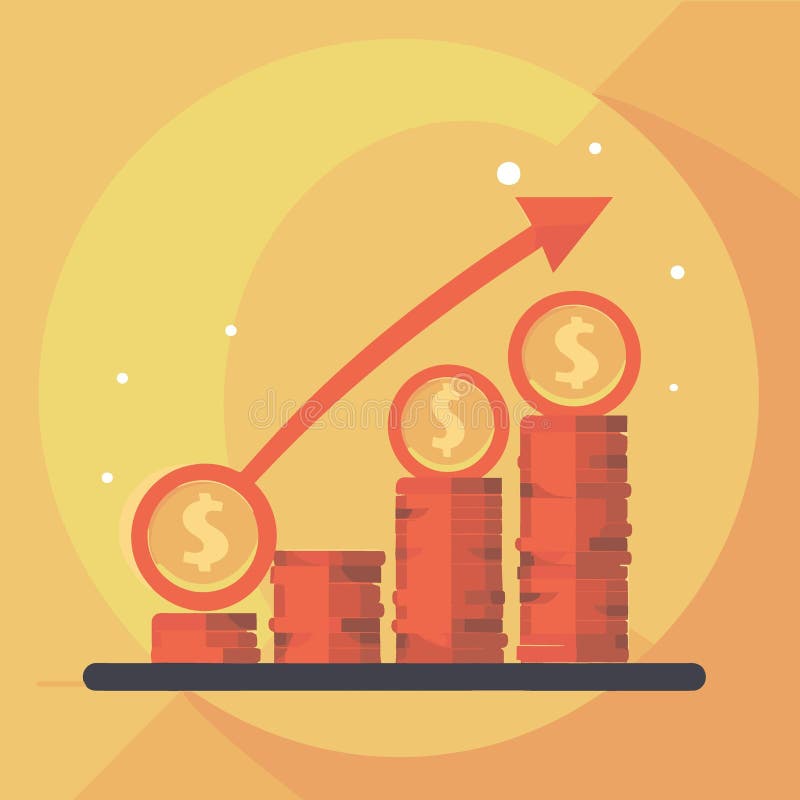 A Dollar Sign is on Top of a Graph that Shows a Line Going Up Stock ...