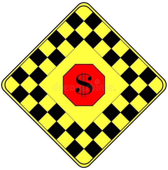 Dollar Sign on a Traffic Warning Sign Stock Illustration - Illustration ...