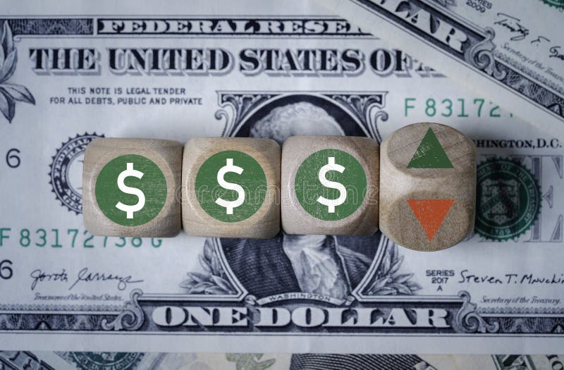 Dollar Sign with Up and Down Arrow on USD Dollar Banknote for Federal ...