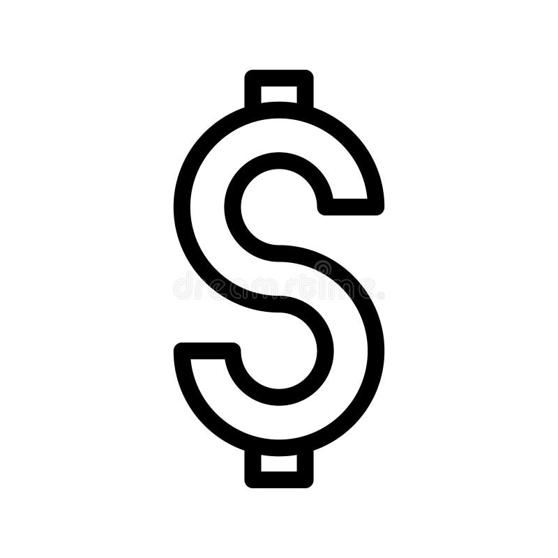 Dollar Sign Vector Line Glyphs Icon Stock Vector - Illustration of ...