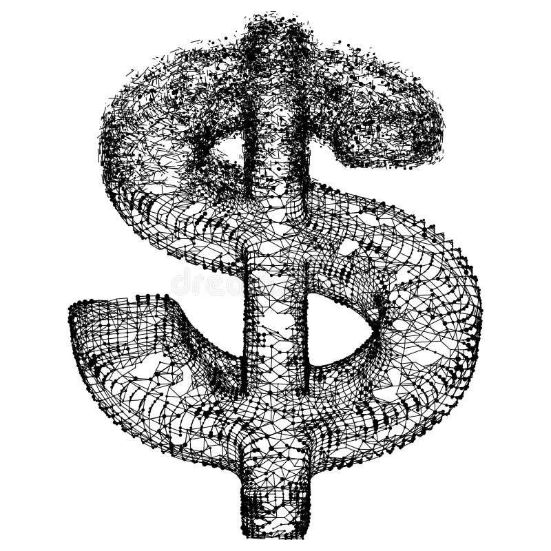 Dollar Sign Wireframe Vector Stock Vector - Illustration of economy ...