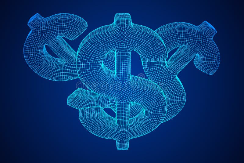 Dollar Sign Wireframe Vector Stock Vector - Illustration of cash ...