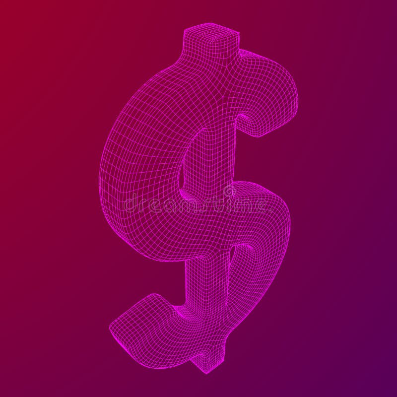 Dollar Sign Wireframe Vector Stock Vector - Illustration of economics ...