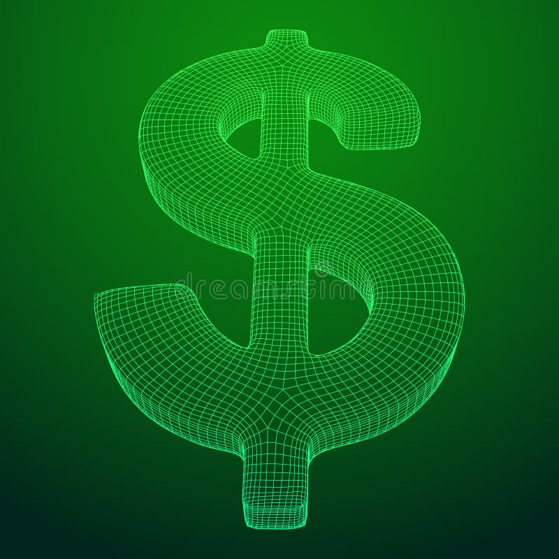 Dollar Sign Wireframe Vector Stock Vector - Illustration of money ...