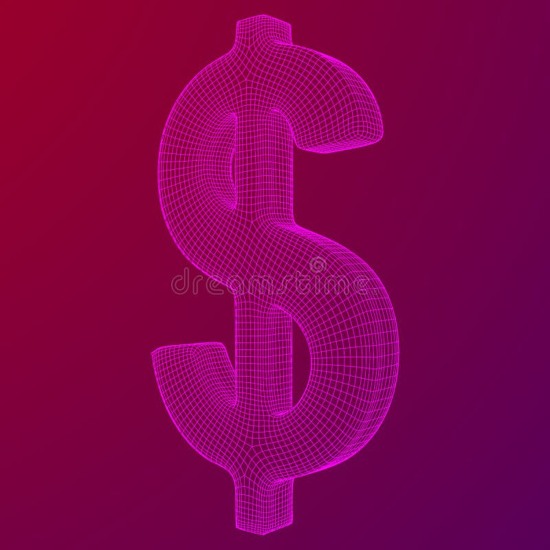 Dollar Sign Wireframe Vector Stock Vector - Illustration of enlarge ...