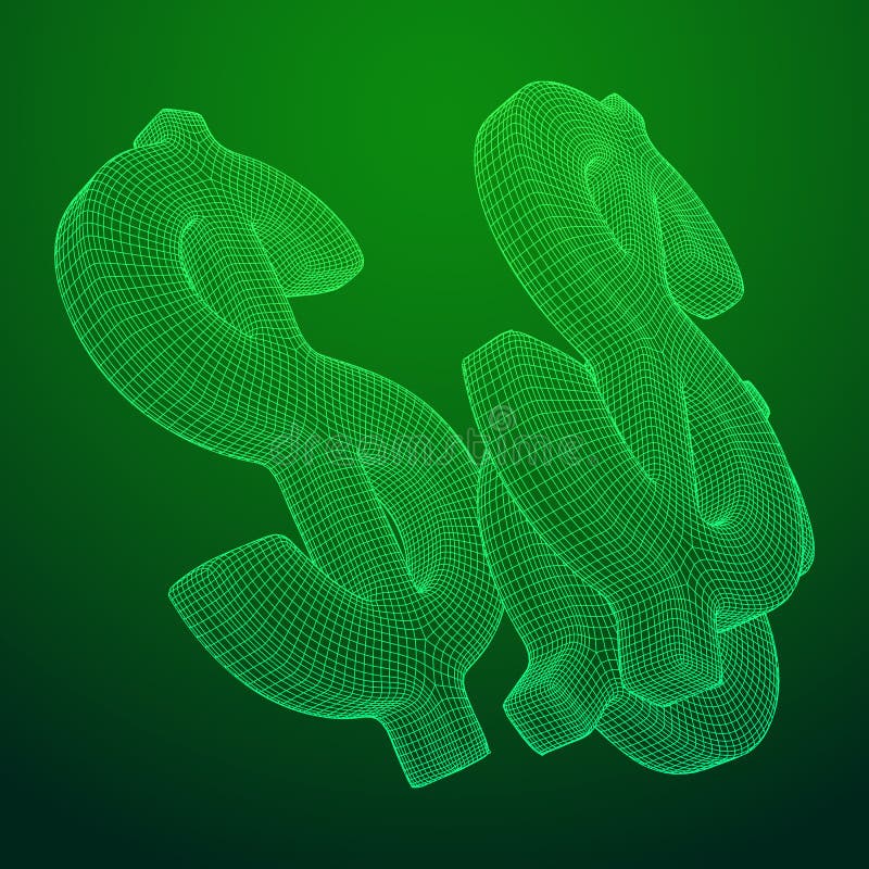 Dollar Sign Wireframe Vector Stock Vector - Illustration of blueprints ...