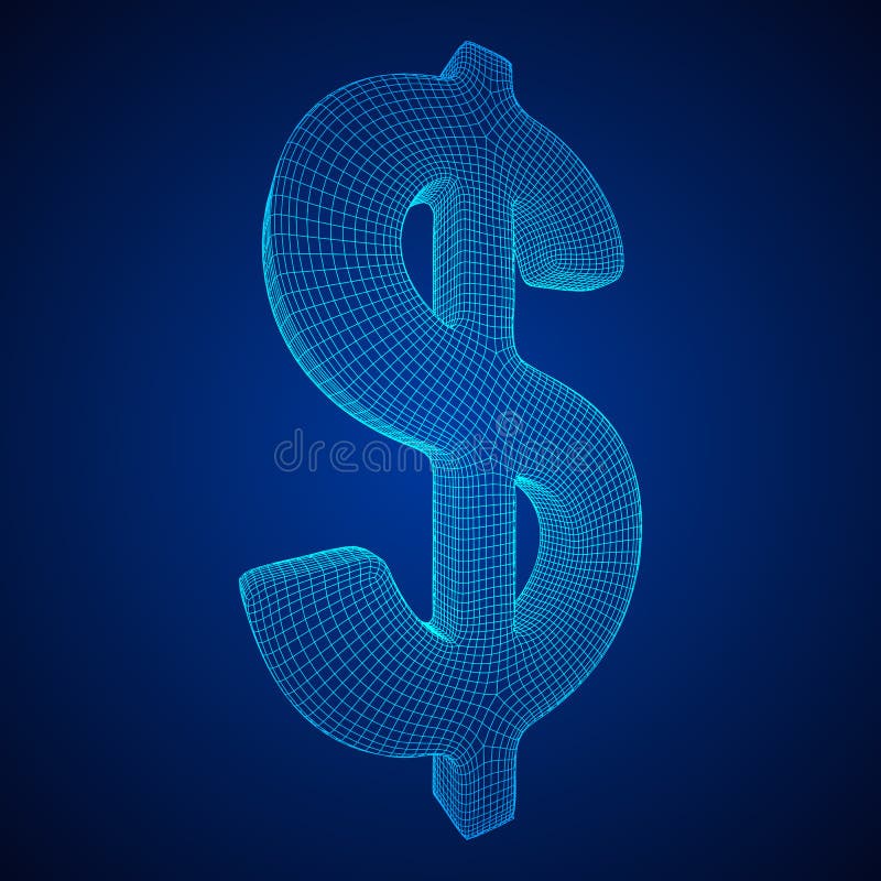 Dollar Sign Wireframe Vector Stock Vector - Illustration of fortune ...