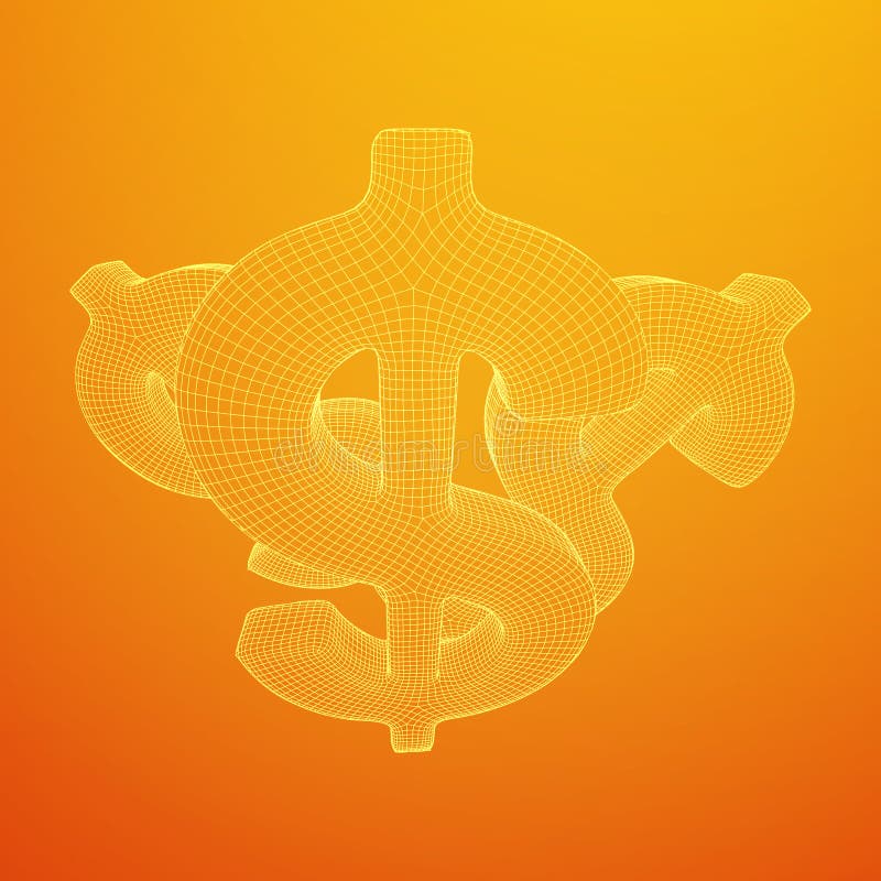Dollar Sign Wireframe Vector Stock Vector - Illustration of finance ...