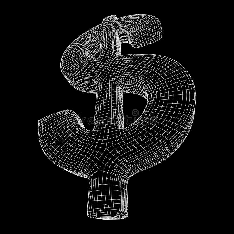 Dollar Sign Wireframe Vector Stock Vector - Illustration of economics ...