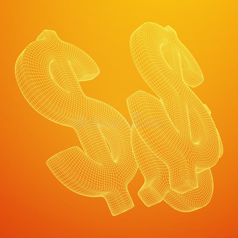 Dollar Sign Wireframe Vector Stock Vector - Illustration of fortune ...