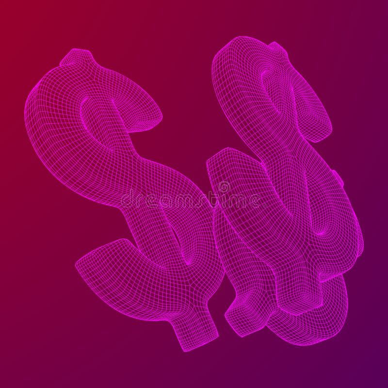 Dollar Sign Wireframe Vector Stock Vector - Illustration of money ...