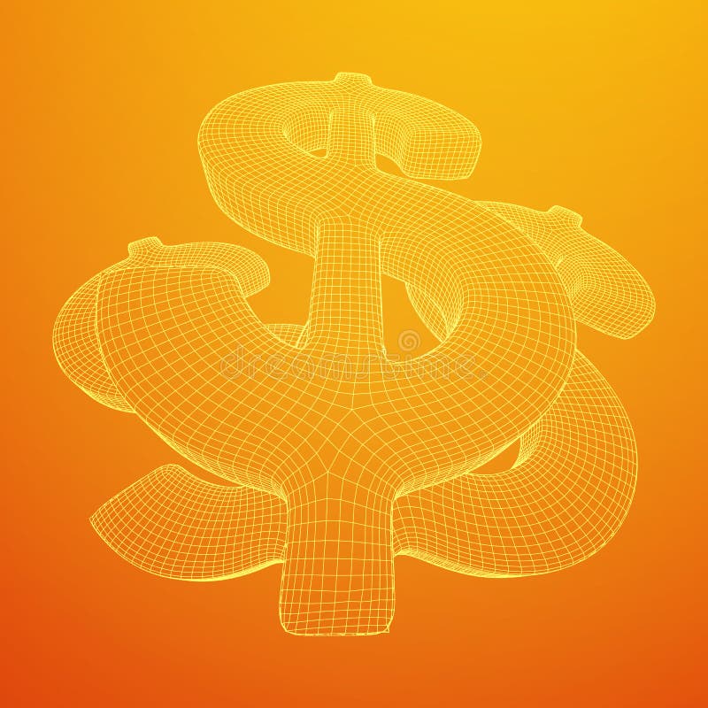 Dollar Sign Wireframe Vector Stock Vector - Illustration of dream ...