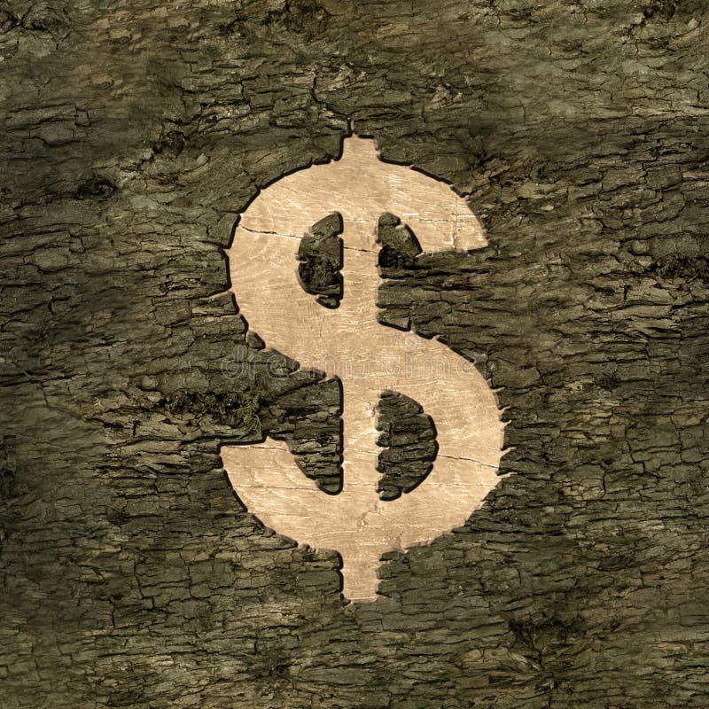 Dollar sign on wood stock illustration. Illustration of brown - 46254297