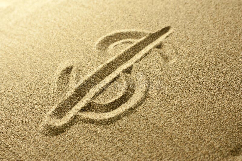 Dollar Sign Written in the Sand Stock Image - Image of surface, beach ...