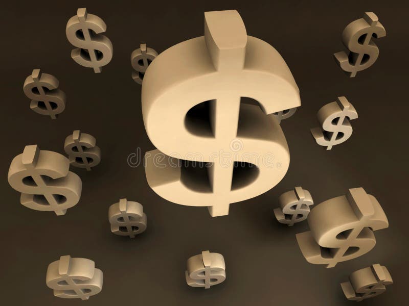 Currency Money Background Dollar Signs Finance Stock Illustration ...