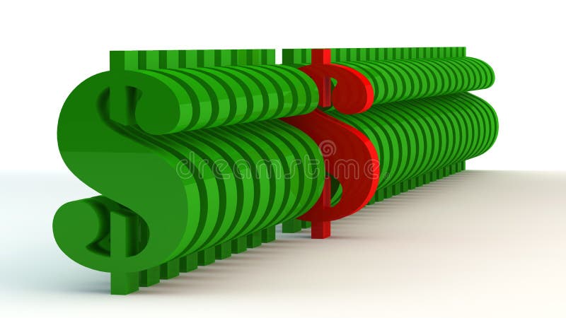 Dollar Signs of Green Color Stock Illustration - Illustration of dollar ...