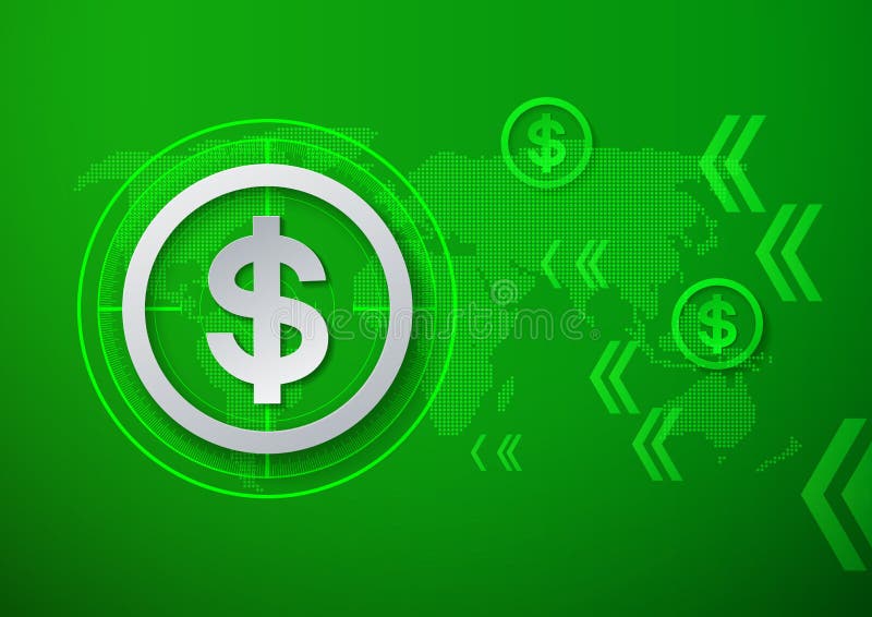 Dollar Signs on Orange Technology Background Stock Vector ...