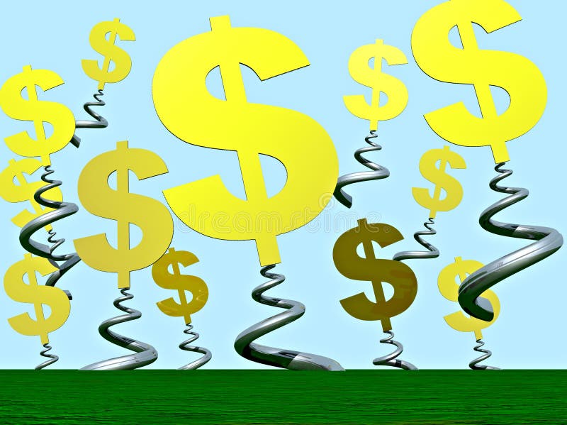 Dollar springing stock illustration. Illustration of symbol - 10416459