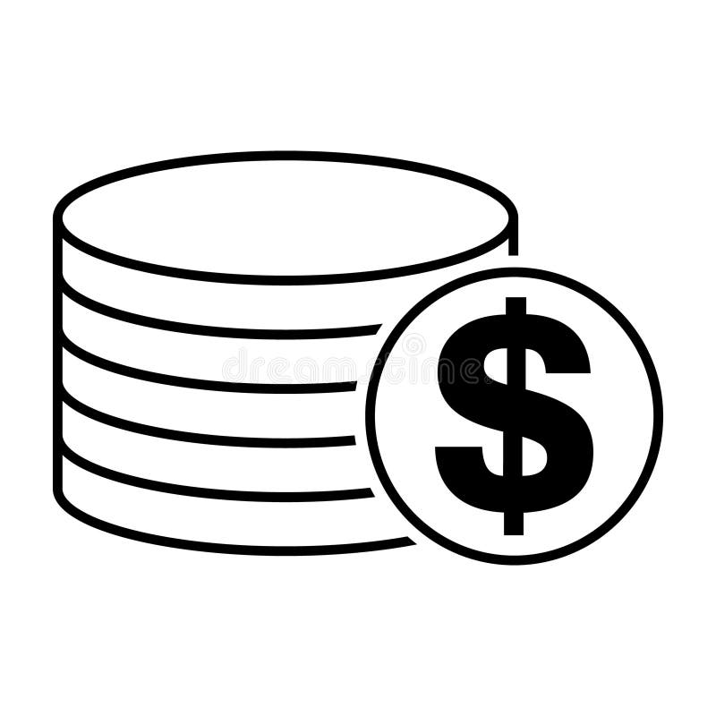 Dollar Stack Coin, Flat Icon Money Design, Cash Sign Vector ...