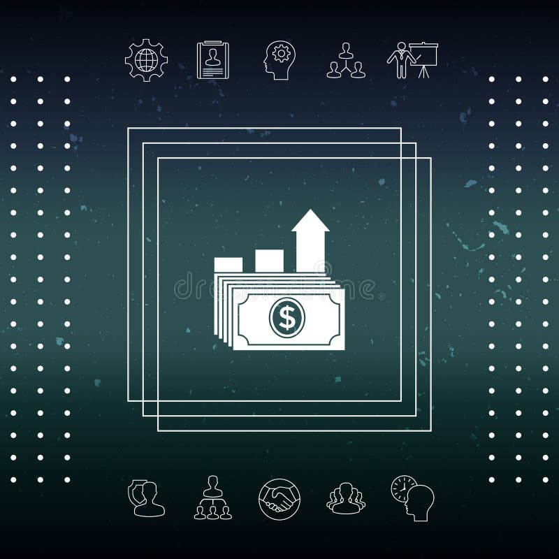 Dollar Stack Icon. Money Growth Concept Stock Vector - Illustration of ...
