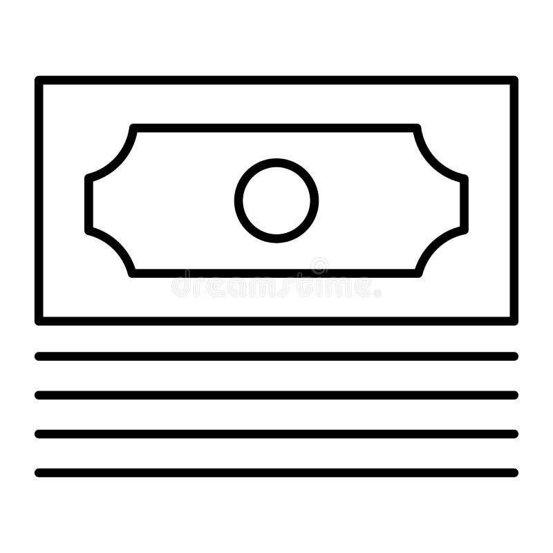 Stack Of Dollar Coins Vector Icon. Black And White Cash Illustration ...
