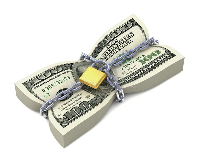 Dollar Stack Tied by Chains Stock Illustration - Illustration of dollar ...