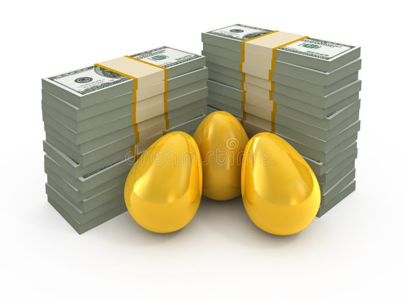 Dollar Stacks and Golden Eggs Stock Illustration - Illustration of ...