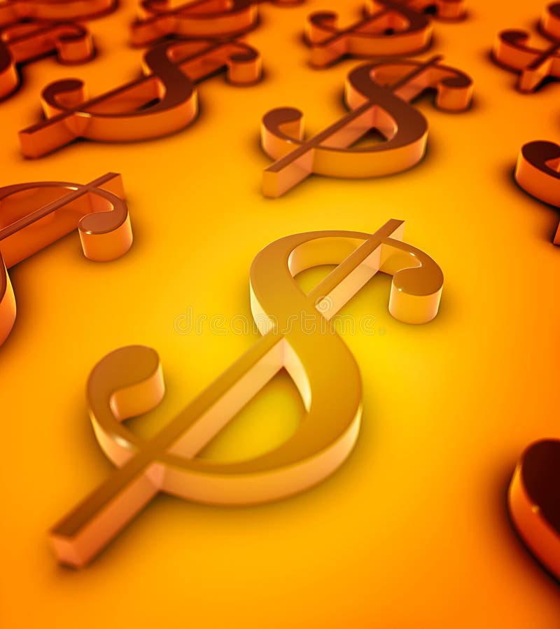 Dollar symbol stock illustration. Illustration of gold - 9301373