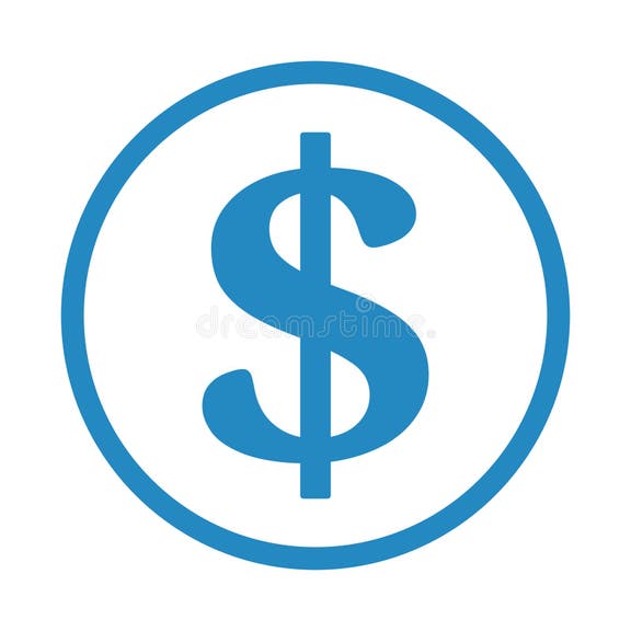 Dollar symbol stock vector. Illustration of blue, vector - 350248347