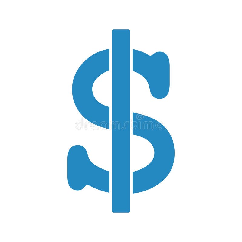Dollar symbol stock vector. Illustration of blue, isolated - 350248414