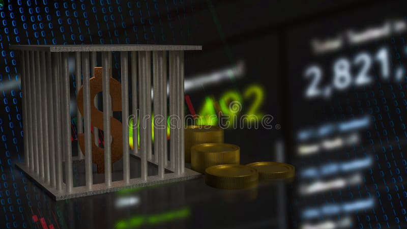 The Dollar Symbol in Cage for Business Concept 3d Rendering Stock ...
