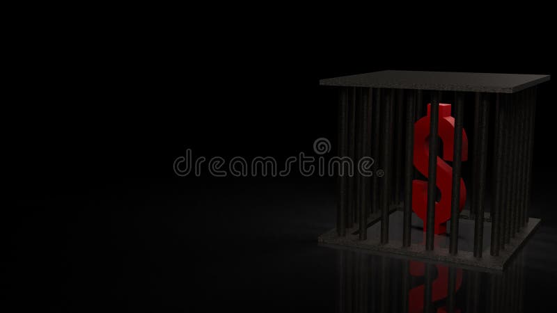 The Dollar Symbol in Cage for Business Concept 3d Rendering Stock ...