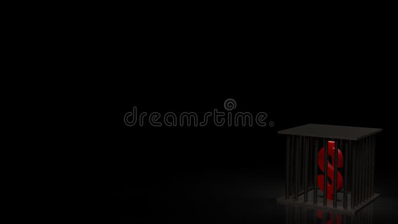The Dollar Symbol in Cage for Business Concept 3d Rendering Stock ...