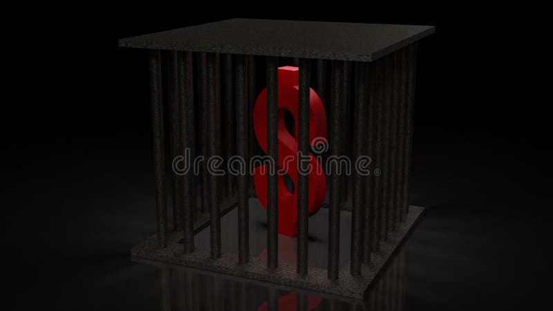 The Dollar Symbol in Cage for Business Concept 3d Rendering Stock ...