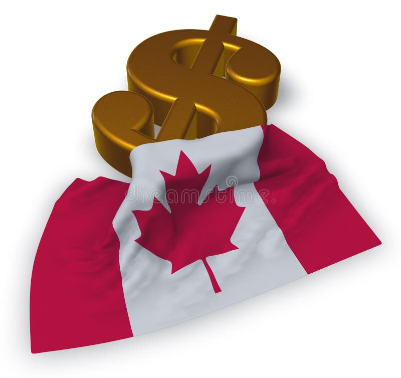 Canada Dollar Symbol With Flag Stock Illustration - Illustration of ...