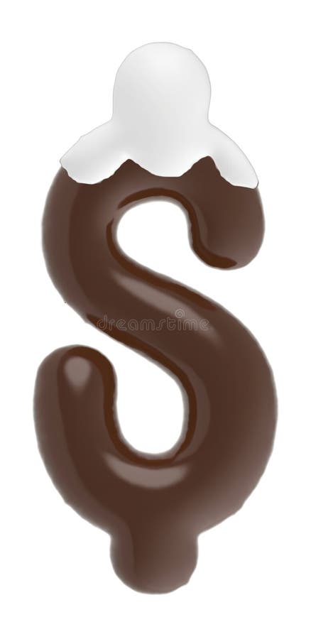 Dollar Symbol Chocolate Font with Cream on Top Stock Illustration ...