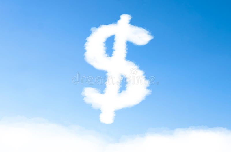 Dollar Symbol Clouds on Blue Sky . Stock Illustration - Illustration of ...