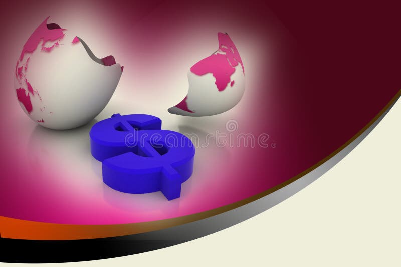 Dollar Symbol in Egg Broken Shell Stock Illustration - Illustration of ...
